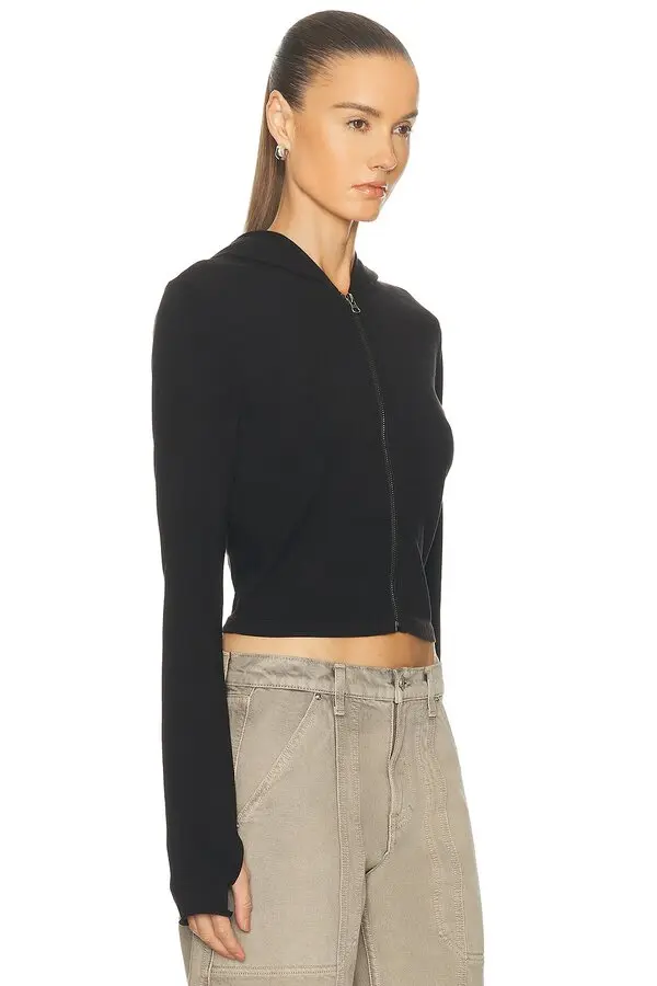 GRLFRND Shrunken Zip Up Hoodie - Black