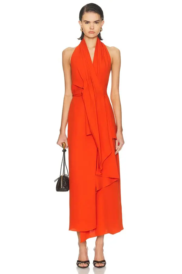 HEIRLOME Barbara Drape Styling Dress - Blood Orange