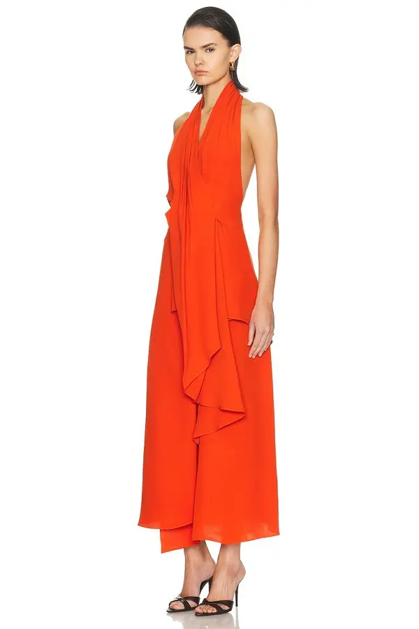 HEIRLOME Barbara Drape Styling Dress - Blood Orange