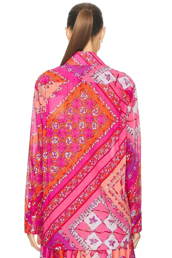 Emilio Pucci Long Sleeve Button Up Top
