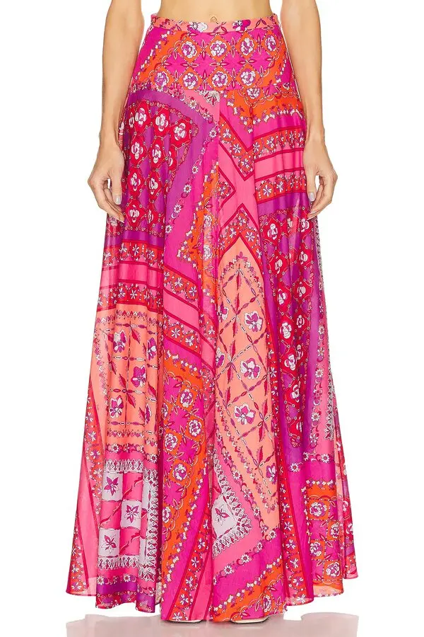 Emilio Pucci Printed Maxi Skirt - Corallo & Fuxia