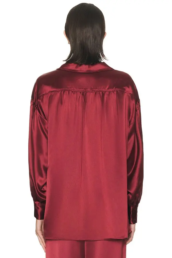 BY MALENE BIRGER Leonora Satin Blouse - Cabernet