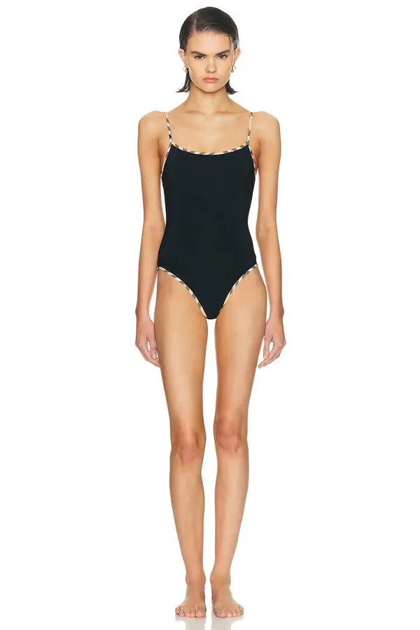 Burberry Sylvia One Piece Swimsuit - Black