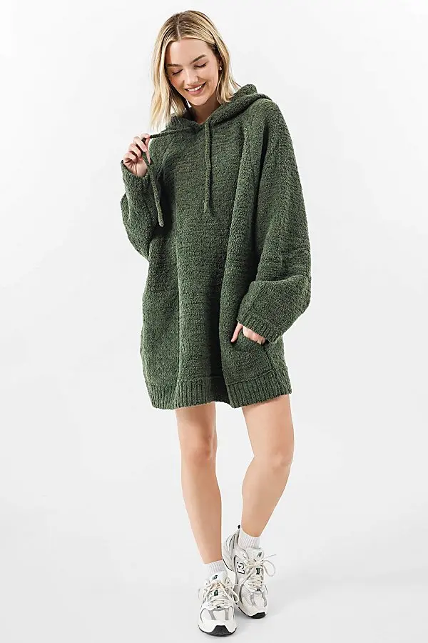 Free People Snug Blanket Hoodie - Moss