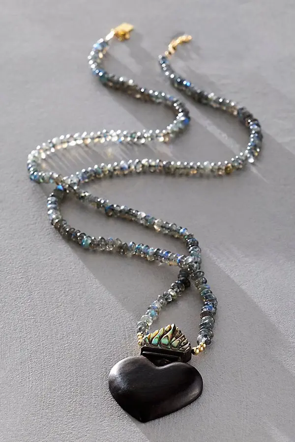IWONA LUDYGA DESIGN Sagrado Black Heart Necklace