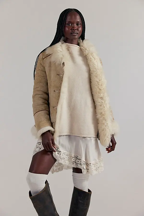 NIGEL PRESTON Hand-painted Shearling Jacket