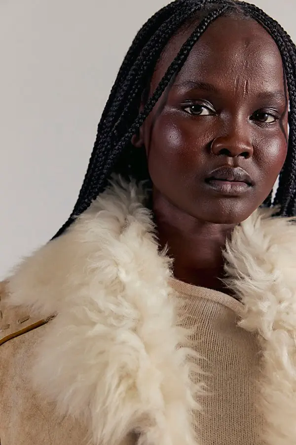 NIGEL PRESTON Hand-painted Shearling Jacket