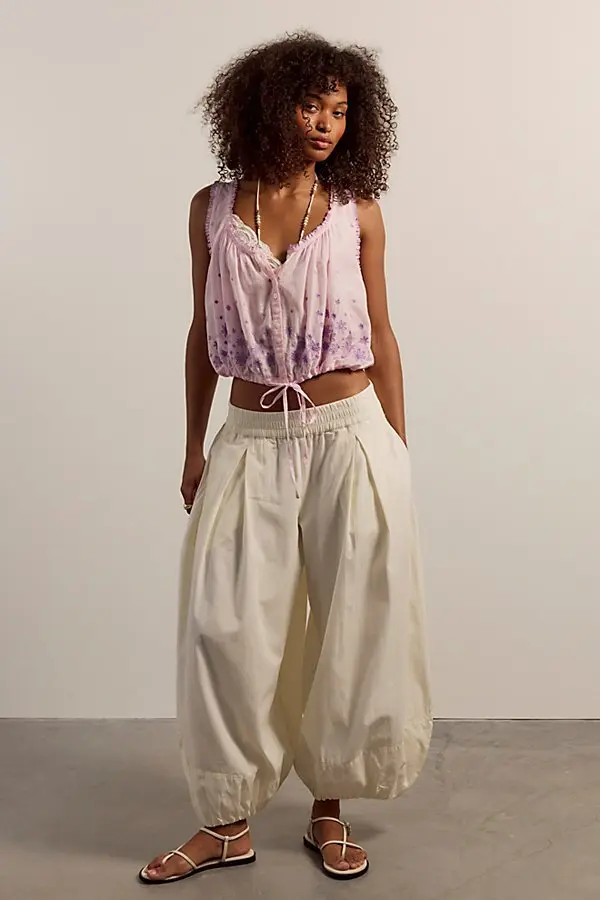 Free People Cherry Scallop Top - Lilac Ice