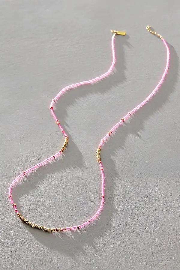IWONA LUDYGA DESIGN Long Crystal Necklace - Hot Pink
