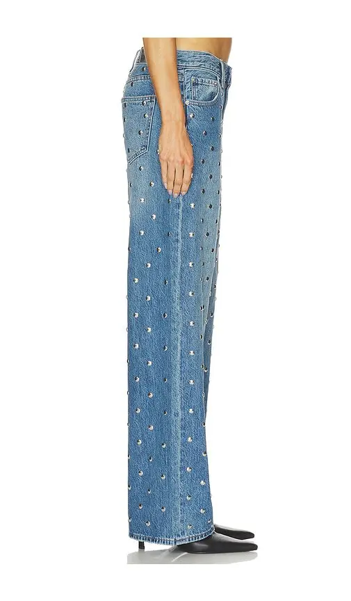 PISTOLA Hendrix High Rise Wide Jeans With Stud Detail