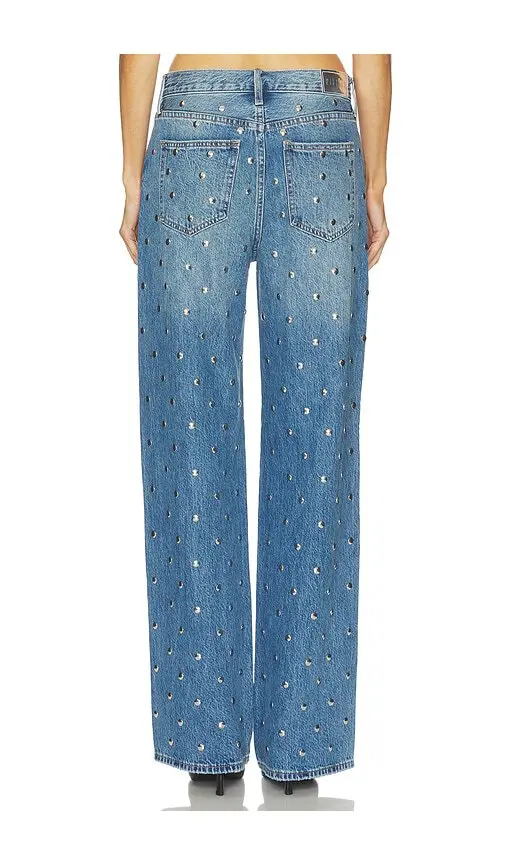 PISTOLA Hendrix High Rise Wide Jeans With Stud Detail