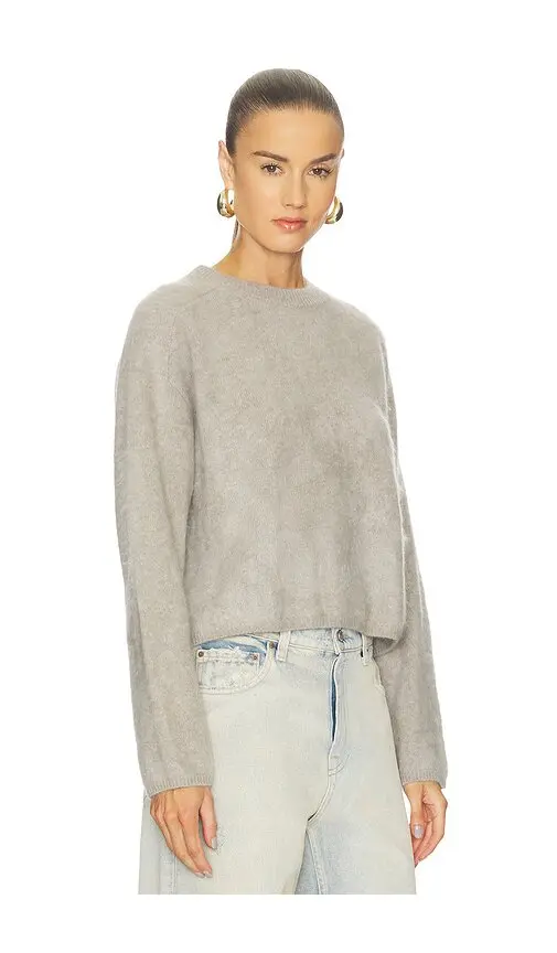 Soft Goat Brushed Crewneck Sweater - Greige