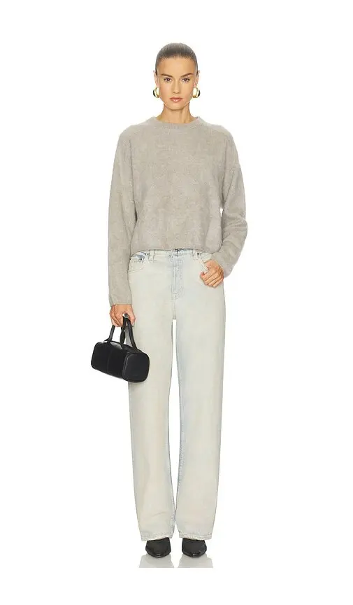 Soft Goat Brushed Crewneck Sweater - Greige
