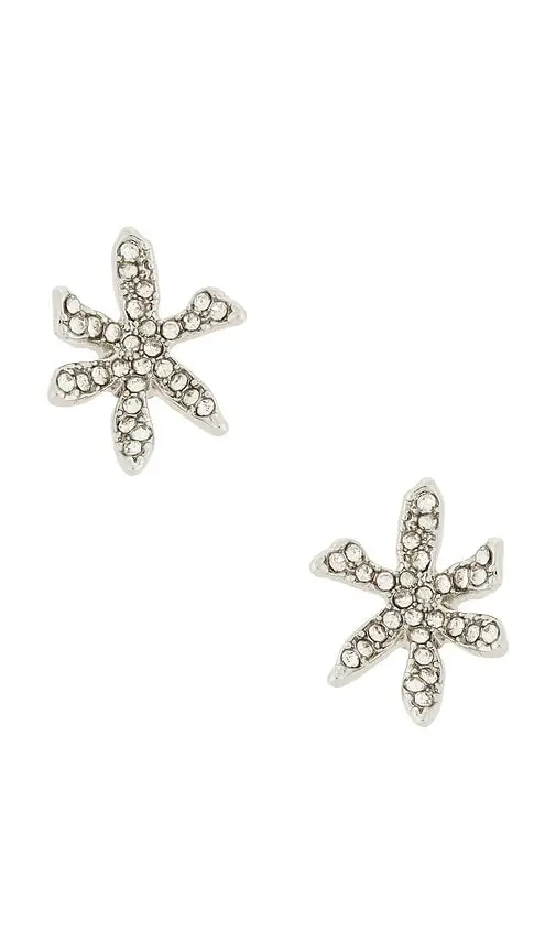 Lele Sadoughi Pave Water Lily Stud Earrings - Crystal