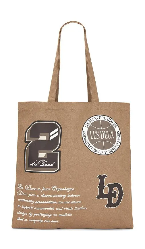 LES DEUX Varsity Tote Bag - Mountain Grey Brown