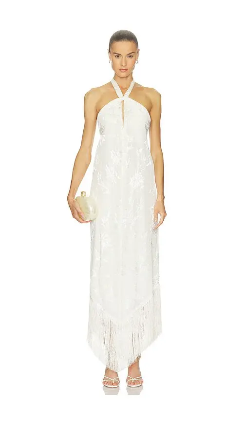 Hemant & Nandita Tie Sash Halterneck Maxi Dress