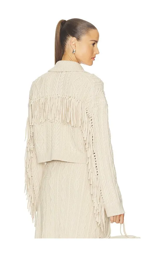 Simkhai Virginia Cropped Cardigan In Beige - Sand