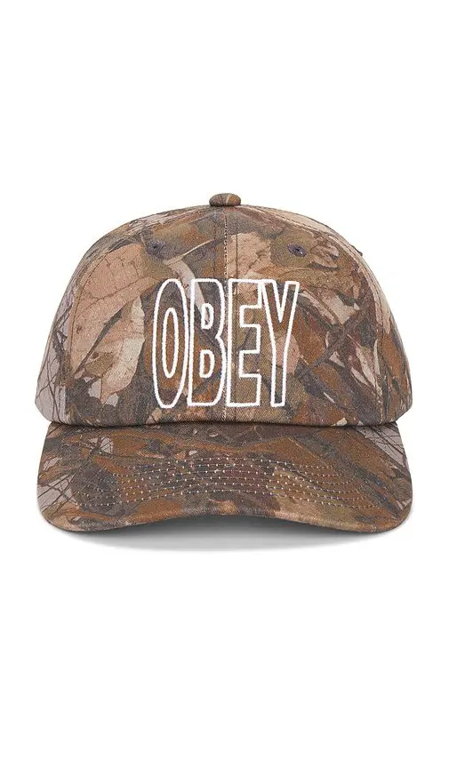 Obey Outline Pigment 6 Panel Cap - Fence Camo Multi