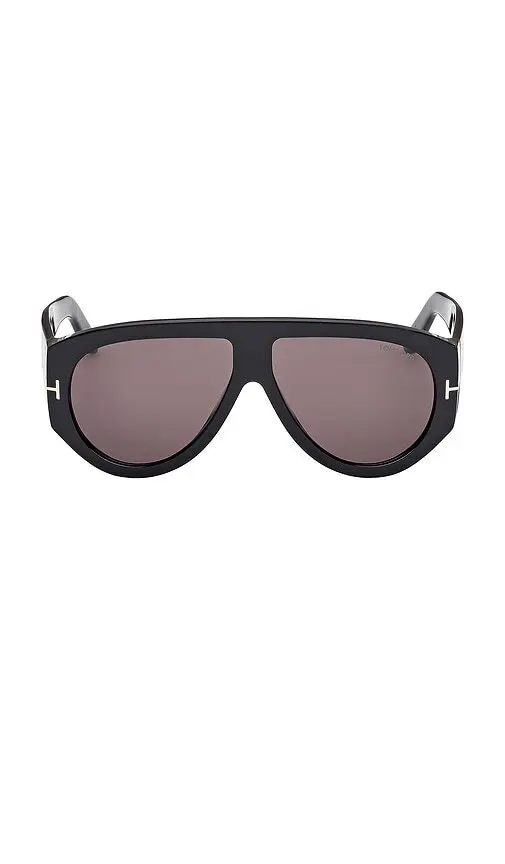TOM FORD Bronson Sunglasses - Shiny Black & Smoke