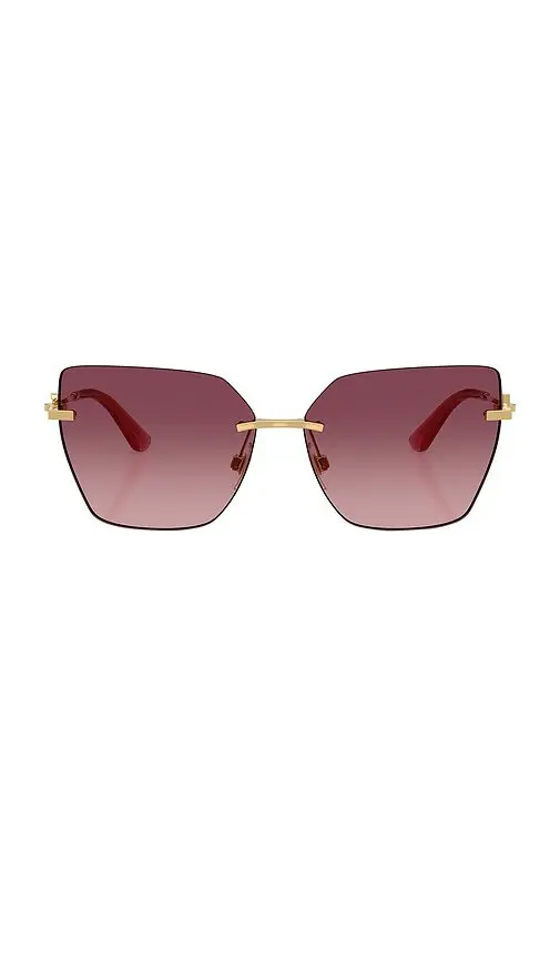 Dolce & Gabbana Square Frame Sunglasses - Gold & Pink