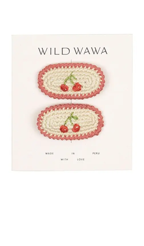 WILD WAWA Crochet Clip Set - Red Cherries