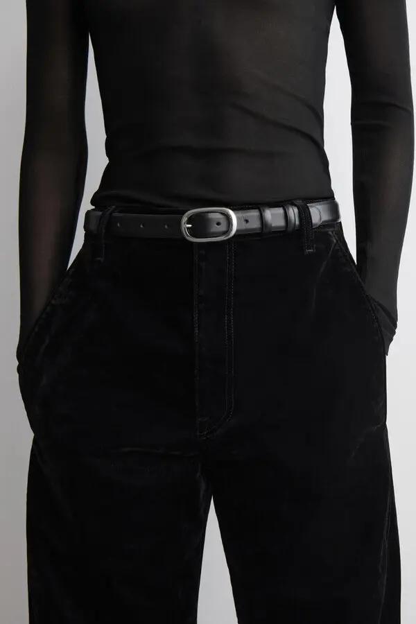 Cos Flocked-denim Barrel-leg Pants