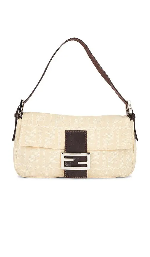 FWRD RENEW Fendi Zucca Canvas Baguette Shoulder Bag