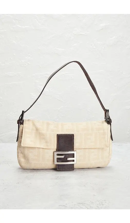 FWRD RENEW Fendi Zucca Canvas Baguette Shoulder Bag