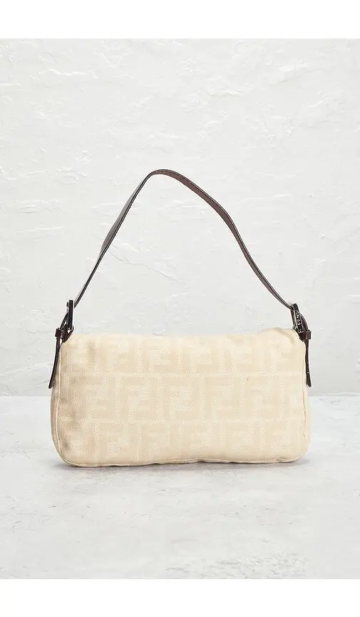 FWRD RENEW Fendi Zucca Canvas Baguette Shoulder Bag