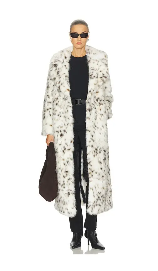 Apparis Gabrielle Snow Leopard Maxi Coat