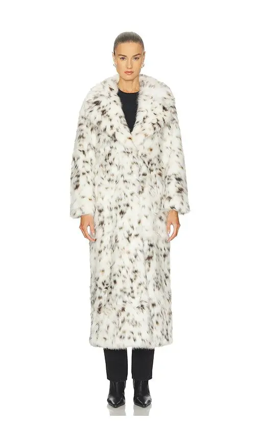 Apparis Gabrielle Snow Leopard Maxi Coat