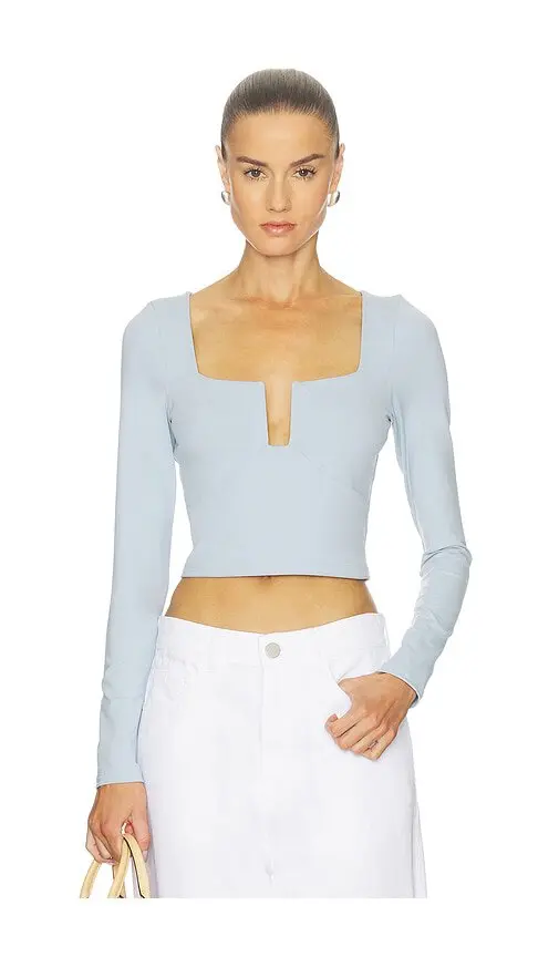Susana Monaco Square Wire Long Sleeve Top