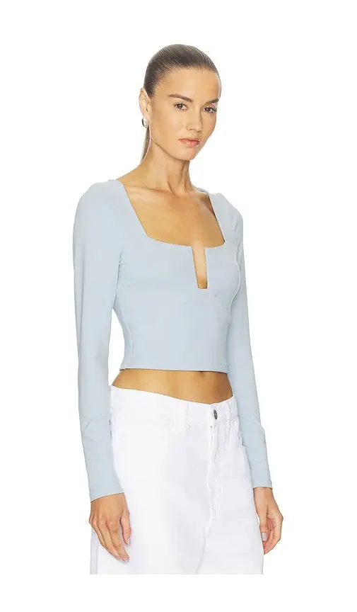 Susana Monaco Square Wire Long Sleeve Top