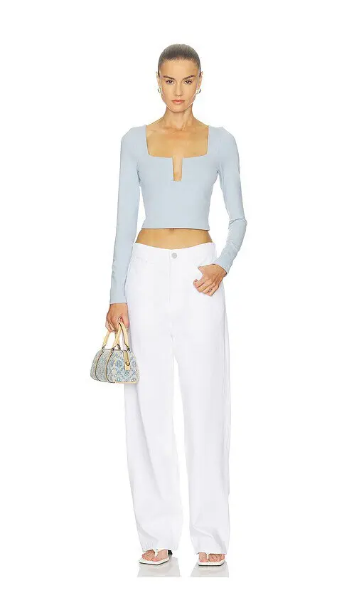 Susana Monaco Square Wire Long Sleeve Top