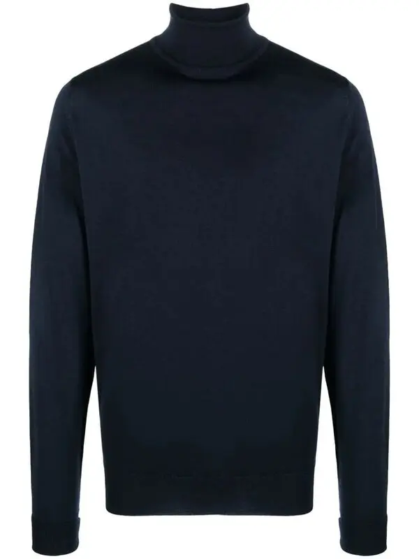 John Smedley Richards Extra Fine Merino Wool Turtleneck - Blue