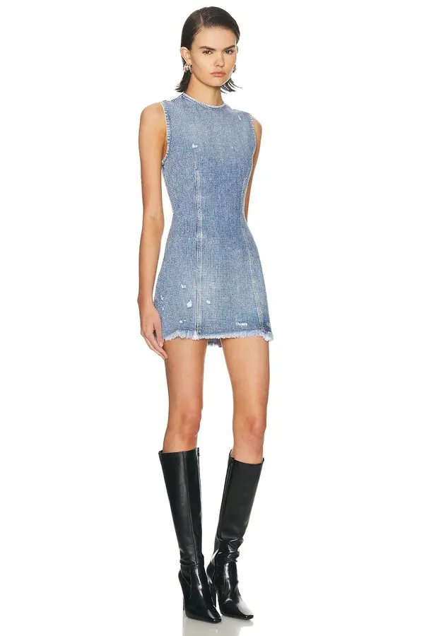 Acne Studios Denka Mini Denim Dress - Light Blue