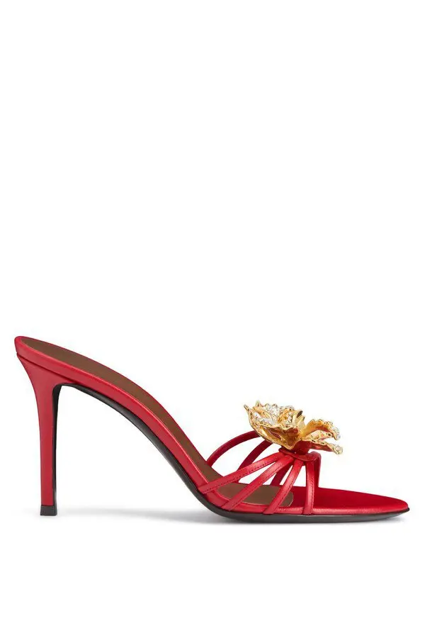 GIUSEPPE ZANOTTI Orchid Crystal Mule 90 - Red