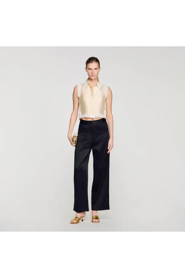Sandro Peplum Crop Top