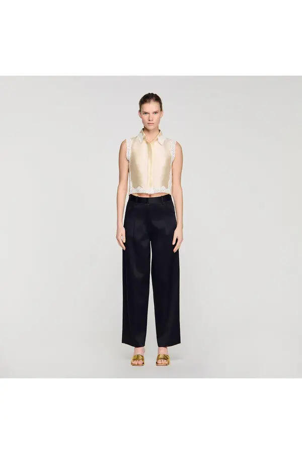 Sandro Peplum Crop Top