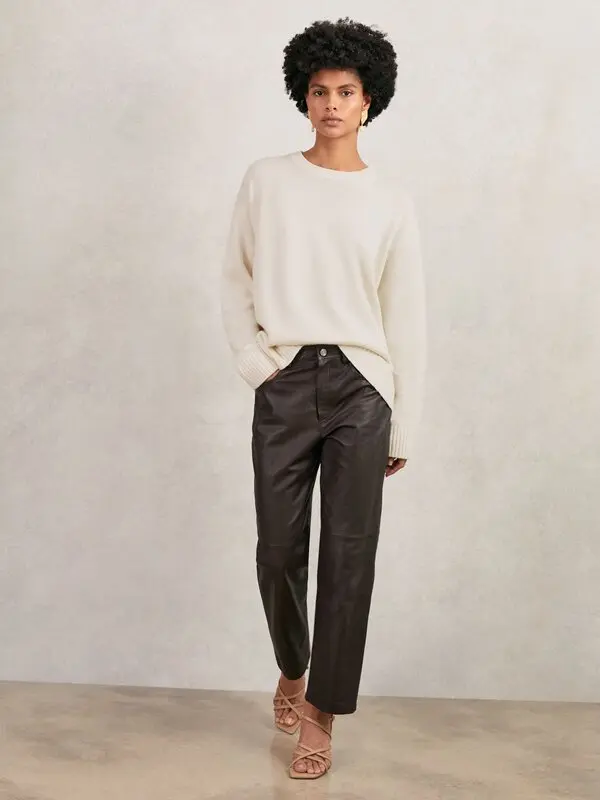 REISS Ella Wool-cashmere Crew-neck Jumper - Cream