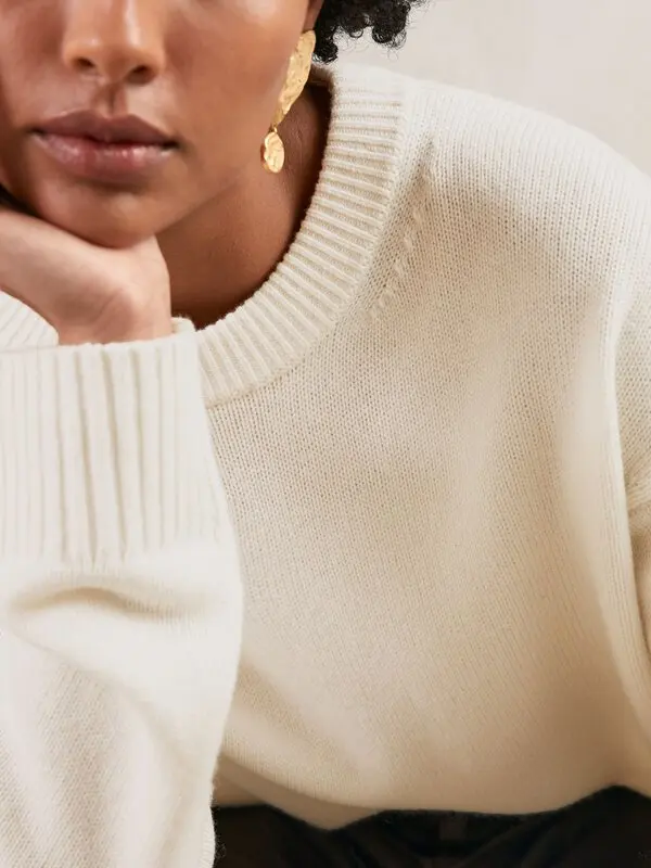 REISS Ella Wool-cashmere Crew-neck Jumper - Cream