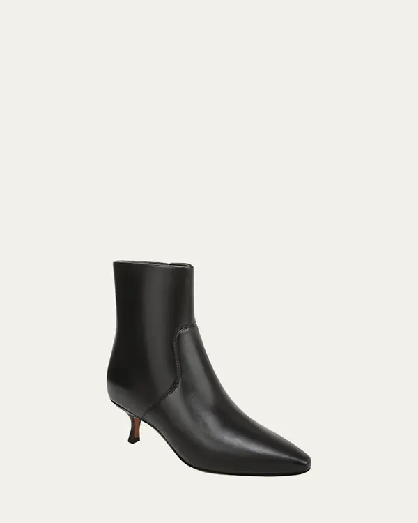 Vince Simone Leather Ankle Boots - Black