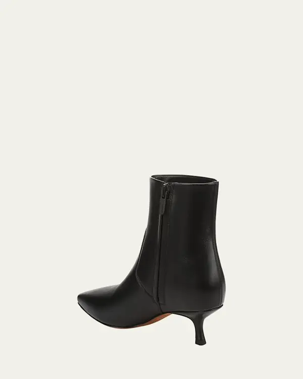 Vince Simone Leather Ankle Boots - Black