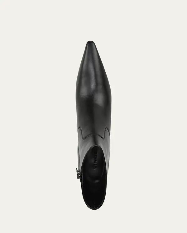 Vince Simone Leather Ankle Boots - Black