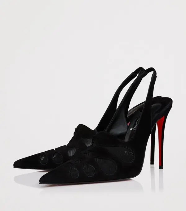 CHRISTIAN LOUBOUTIN Circus Max Suede-mesh Slingback Pumps 100