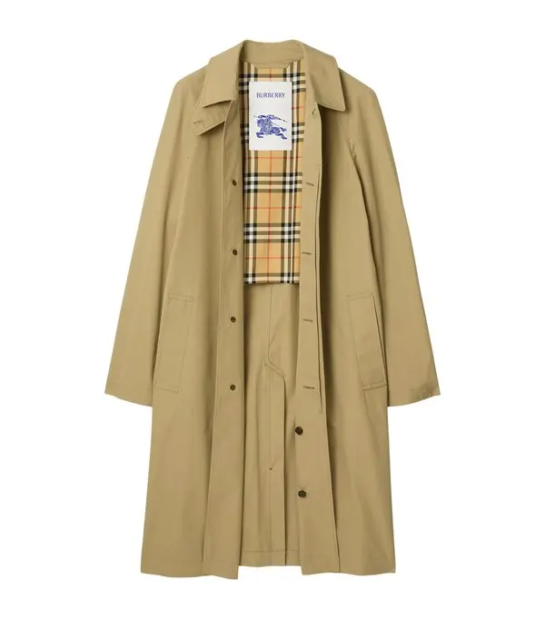 Burberry Cotton Canvas Long Car Coat