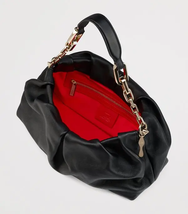 CHRISTIAN LOUBOUTIN Eva Leather Shoulder Bag - Black