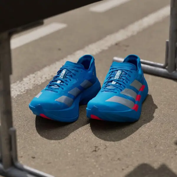 Adidas Adizero Adios Pro 4 Athletic Sneakers - Solar Blue / Silver Metallic / Lucid Red