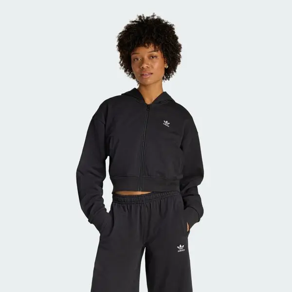 Adidas Essentials French Terry Cropped Zip Hoodie
