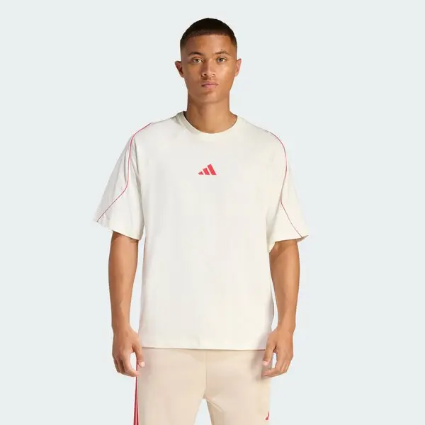 Adidas Stadium T-shirt - Off White / Pure Ruby